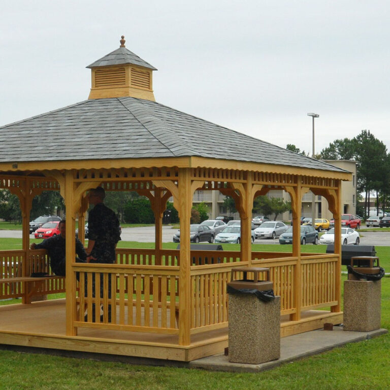 Pressure-Treated Wood Rectangle Gazebo Kit - Atlantic Outdoors